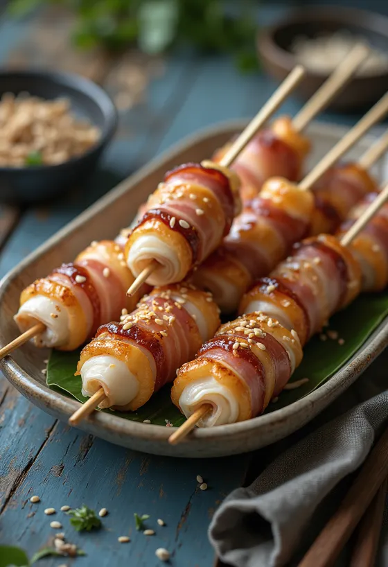 Enoki maki yakitori (gomba szalonnába tekerve) - Ízek és Illatok