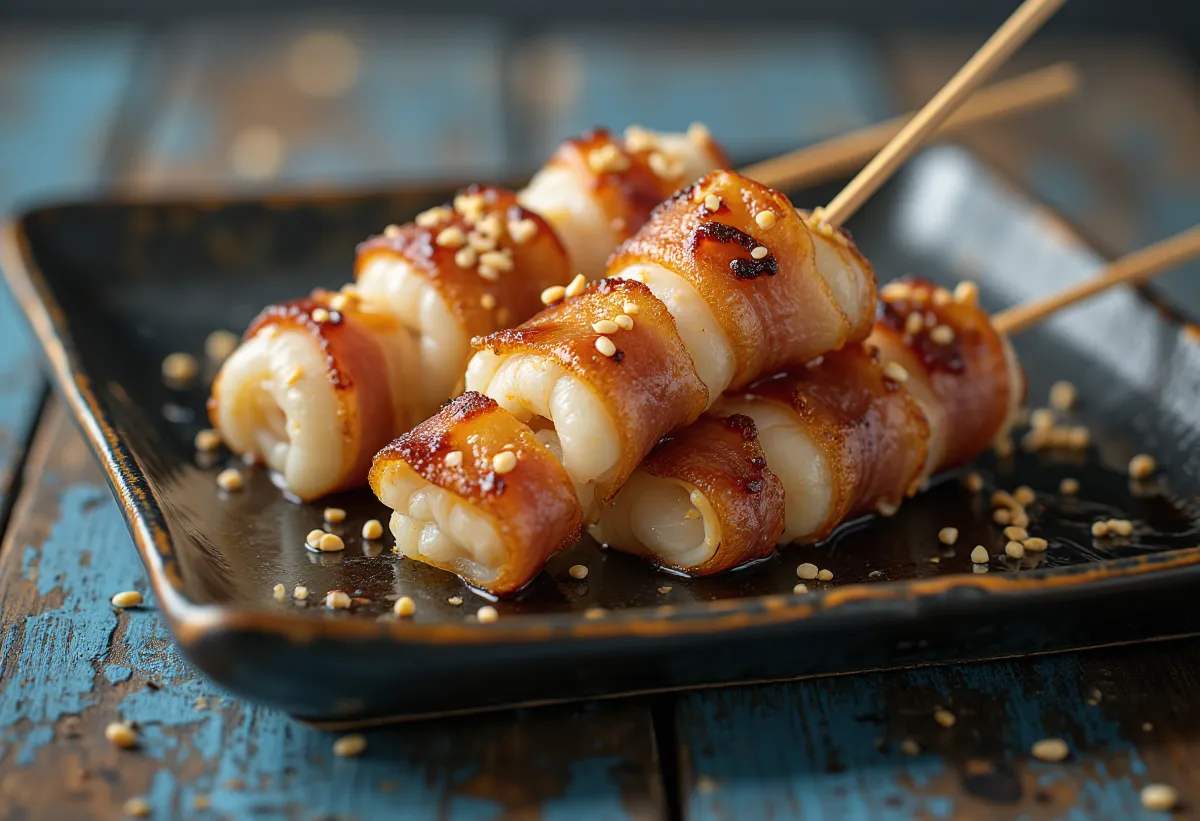 Enoki maki yakitori (gomba szalonnába tekerve) - Ízek és Illatok