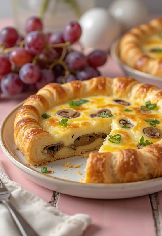Vajas croissant-tésztából készült quiche - Ízek és Illatok