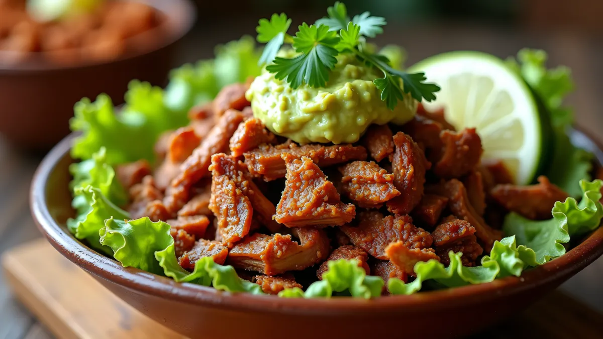 Keto mexikói tépett sertéshúsos carnitas tál - Ízek és Illatok