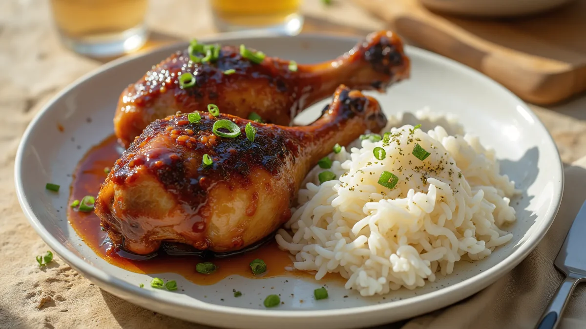 BBQ csirkecomb párolt rizzsel - Ízek és Illatok